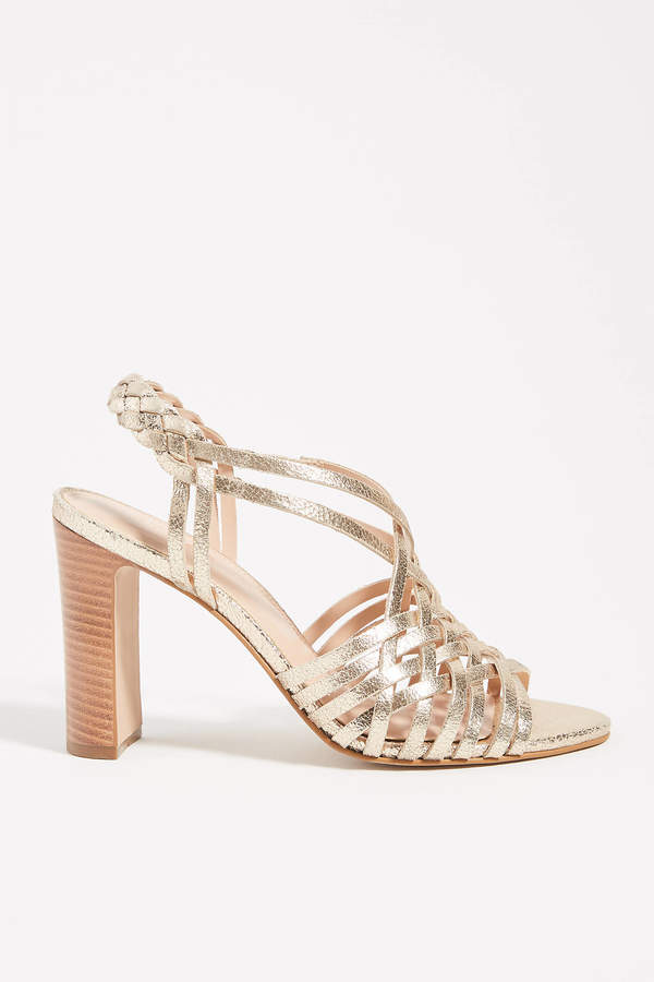 Pyramidis Woven Leather Heeled Sandals - ShopStyle