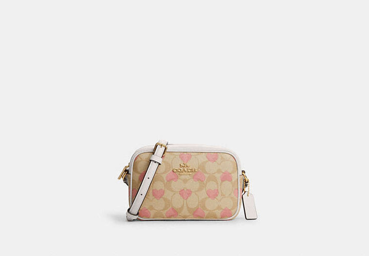 Coach Outlet Mini Jamie Camera Bag In Signature Canvas With Heart Print ...