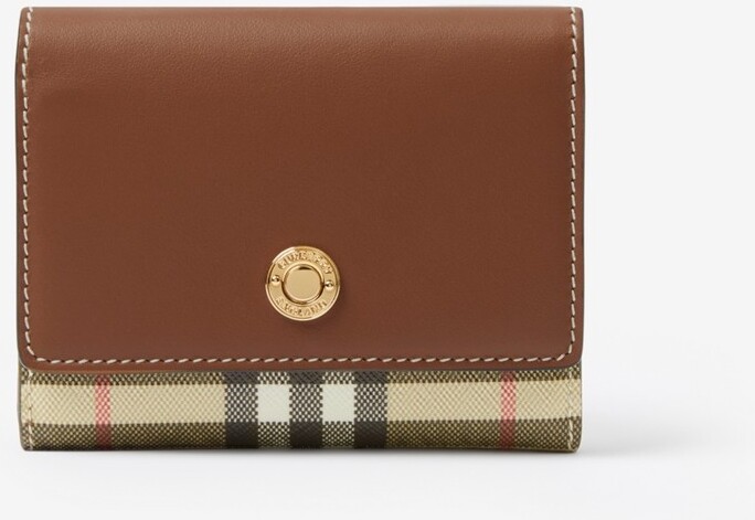 Burberry Vintage Check and Leather Small Folding Wallet - ShopStyle