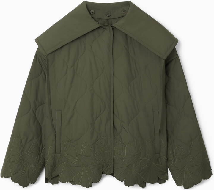 COS Oversized Embroidered Quilted Jacket - ShopStyle