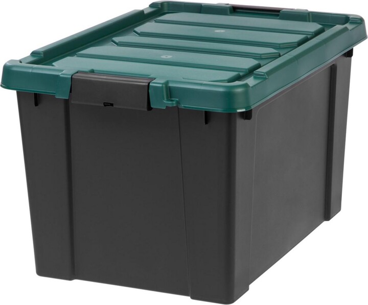 Iris Remington 18 Gallon Loackable Storage Totes with Lids, Green Lid ...