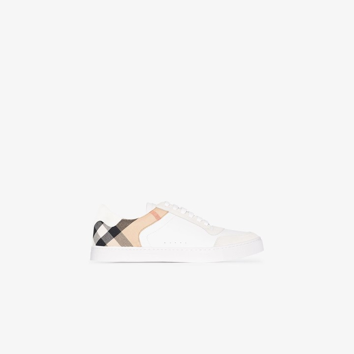 Burberry white New Reeth low top leather sneakers - ShopStyle