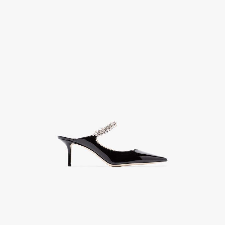 Jimmy Choo black Bing 65 patent leather mules - ShopStyle