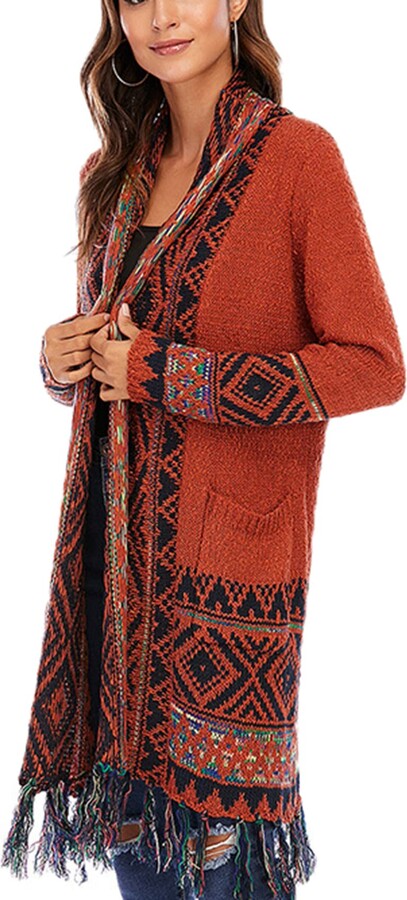 DFGHN Women Boho Open Front Cardigan Sweater - ShopStyle