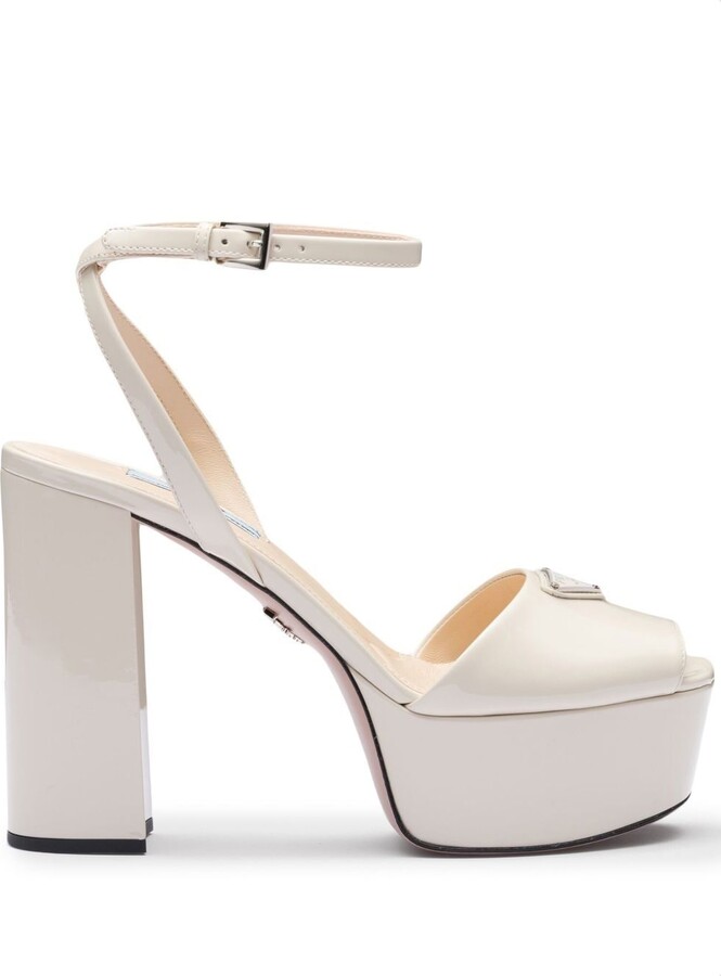 Prada Patent Leather Platform Sandals - ShopStyle