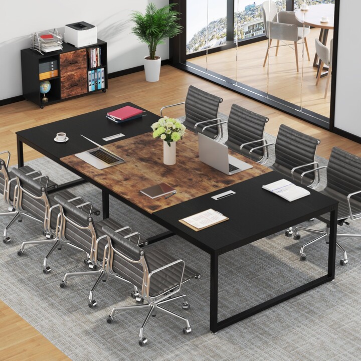Tribesigns 8FT Rectangle Conference Table: Large Executive Computer ...