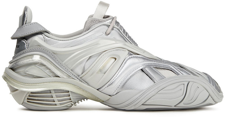 Balenciaga Tyrex Logo-print Rubber, Mesh And Metallic Faux Leather ...