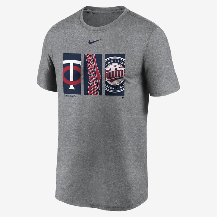 Nike Men's T-Shirt Dri-FIT Triptych Logo Legend (MLB Minnesota Twins ...