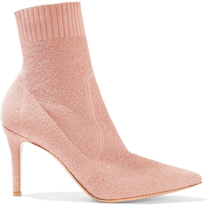 Gianvito Rossi Fiona bouclé-knit sock boots - ShopStyle