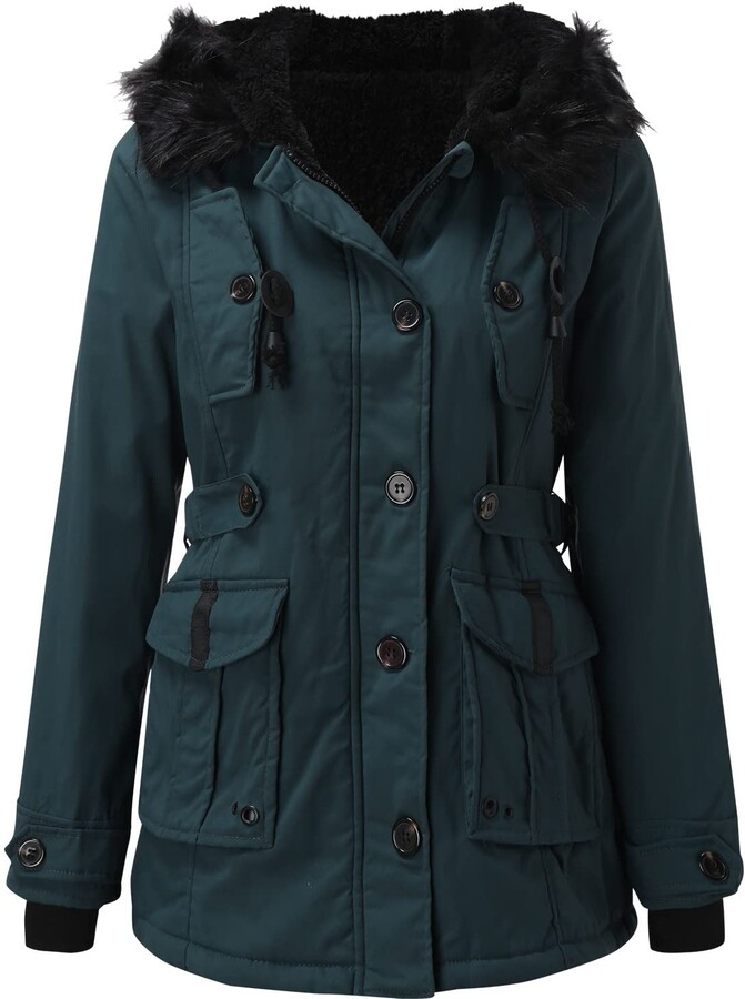 Pianshanzi Women's Long Puffer Jacket Warm Long Sleeve Winter Coat ...