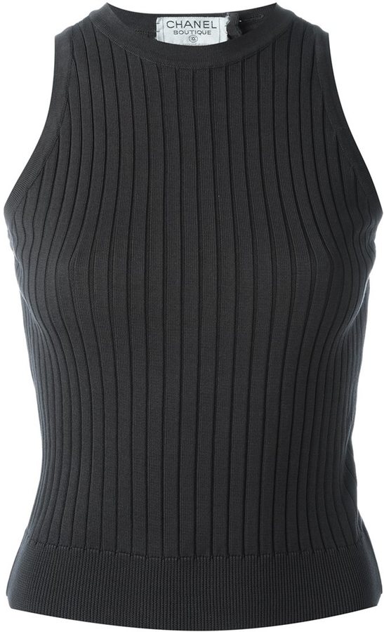 Chanel Vintage ribbed knit top - ShopStyle