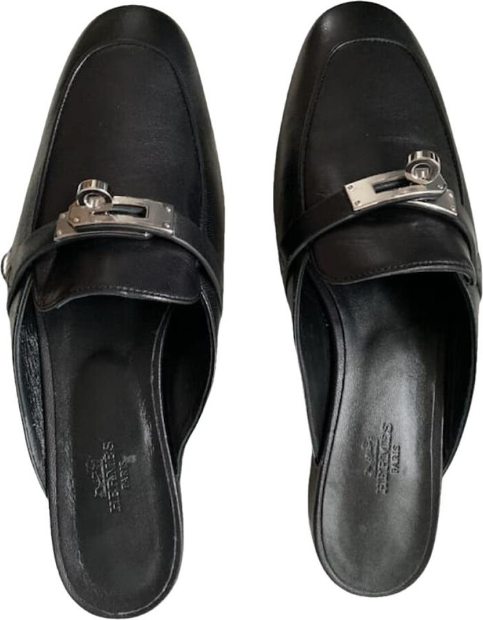 Hermes Leather mules & clogs - ShopStyle