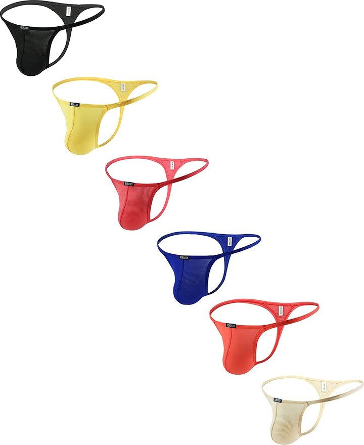 iKingsky Large Pouch Men's G-Strings Low Waist Stripes Underwear Thong ...