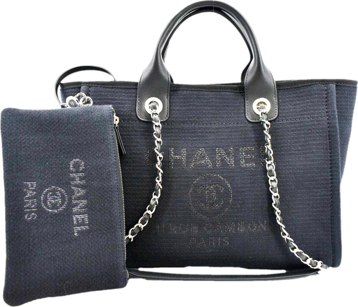 Chanel Deauville cloth handbag - ShopStyle Shoulder Bags