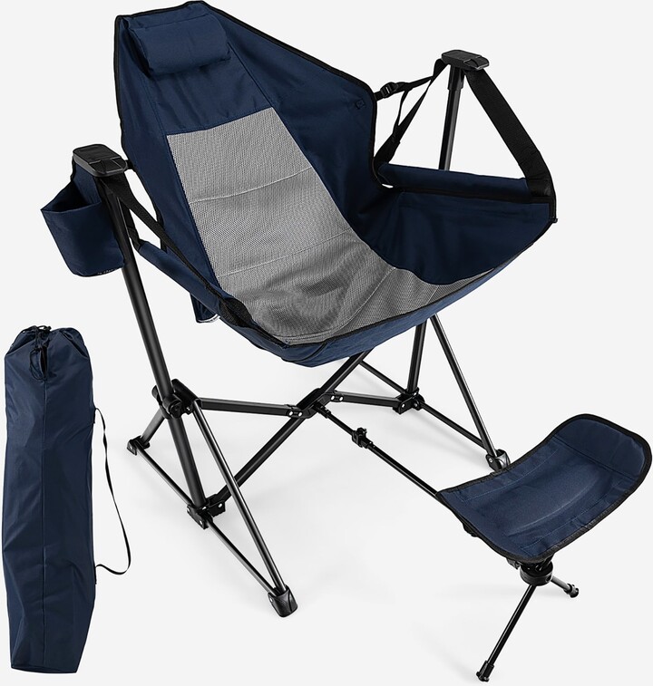 Outdoor Rocker Camping Chair Rocking Chair with Removable Footrest ...