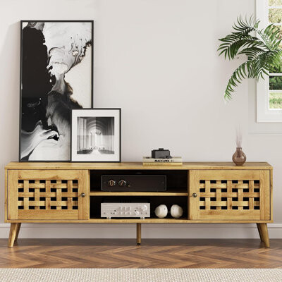 George Oliver 63'' TV Stand With Storage Wood TV Entertainment Center ...