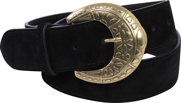 La Petite Etoile Idona Leather Belt With Decorative Half-moon Buckle ...