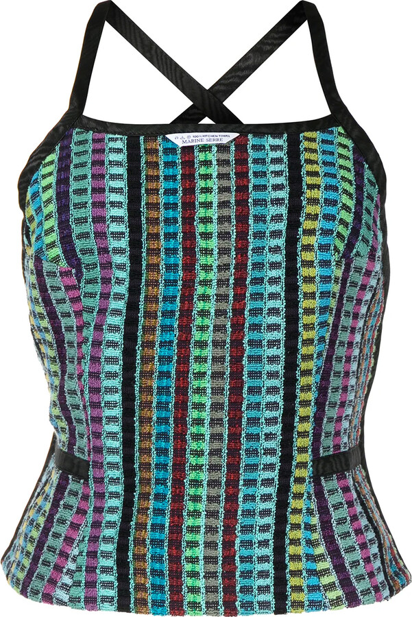 Marine Serre Terry Kitchen Towels vest top - ShopStyle
