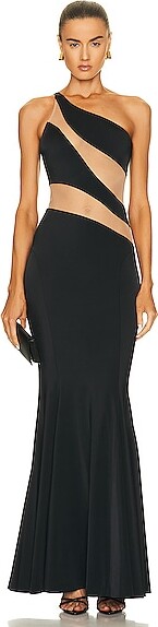 Norma Kamali Snake Mesh Fishtail Gown in Black - ShopStyle Evening Dresses