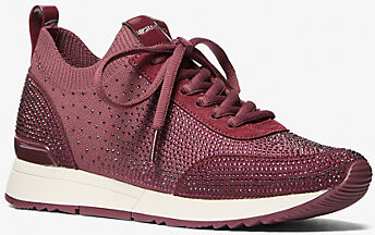 Michael Kors Jenkins Crystal Embellished Stretch Knit Trainer ...