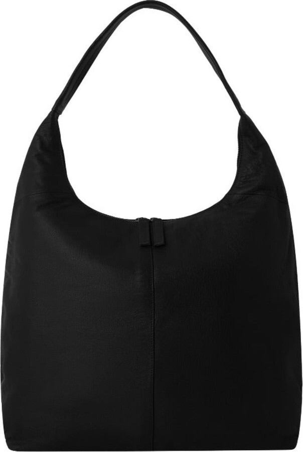 Brix+Bailey Black Zip Top Women's Leather Hobo Shoulder Bag - ShopStyle