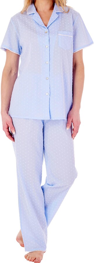 Slenderella Ladies Luxury Summer Pale Blue & White Spotted Light Weight ...