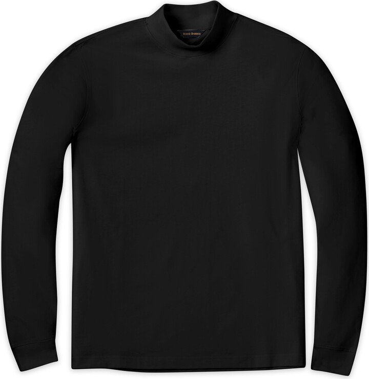 Scott Barber Pima Mock Turtleneck, Black - ShopStyle Long Sleeve Shirts