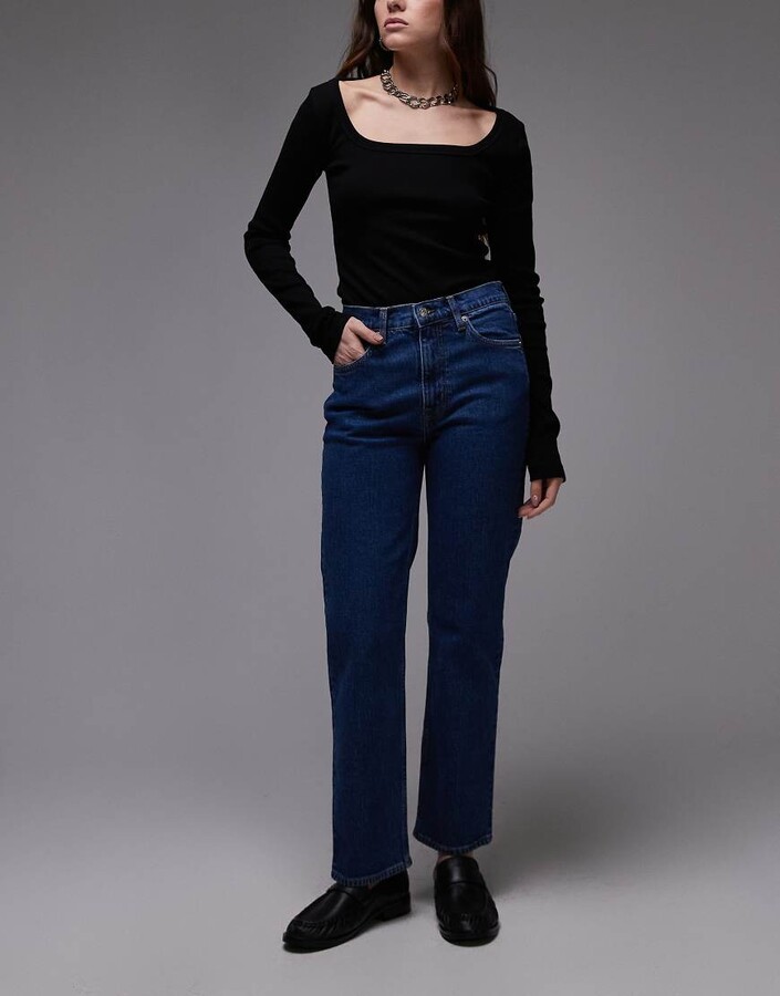 Arket Jade stretch slim leg jeans in mid wash blue - ShopStyle