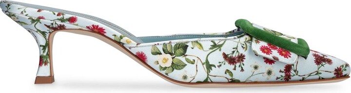 Manolo Blahnik 50mm Maysalebi satin mules - ShopStyle