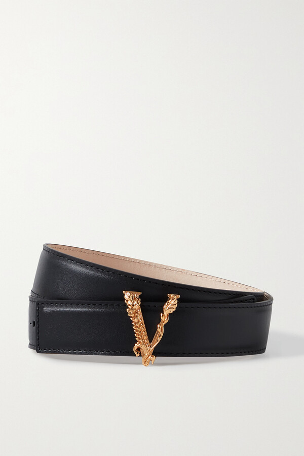 Versace Leather Belt - Black - ShopStyle