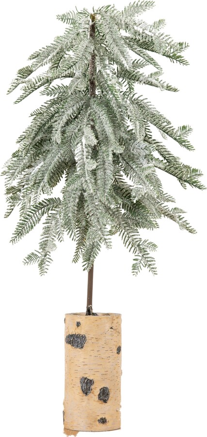 Dunelm Large Festive Pine Tree with Wooden Effect Base Green - ShopStyle