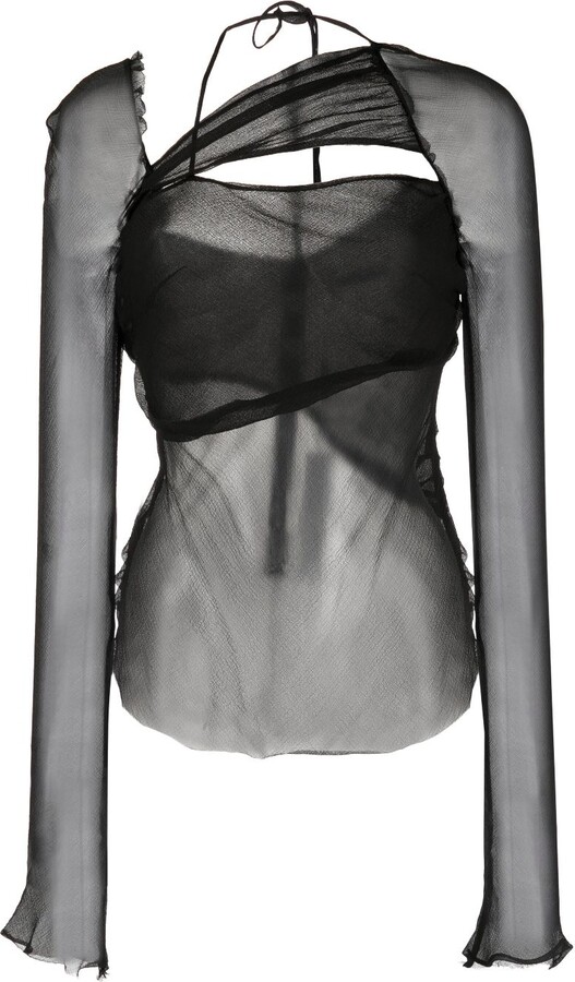 Rachel Gilbert Quinn semi-sheer top - ShopStyle
