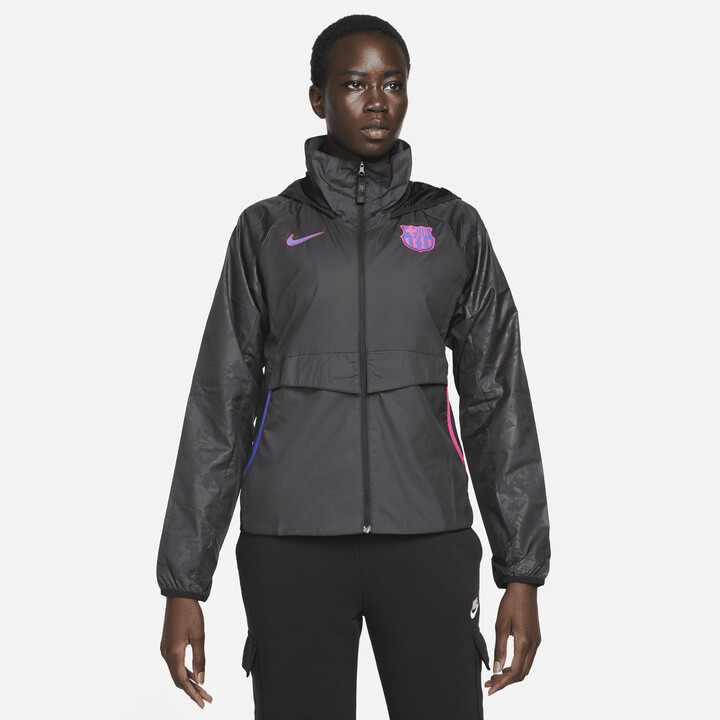 Nike Women's FC Barcelona AWF Soccer Jacket in Black - ShopStyle