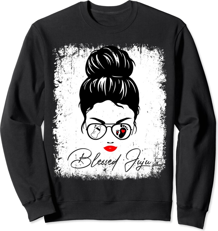 Mother's Day 2024 Family Messy Bun Hair Blessed Juju Grandma Mother's ...