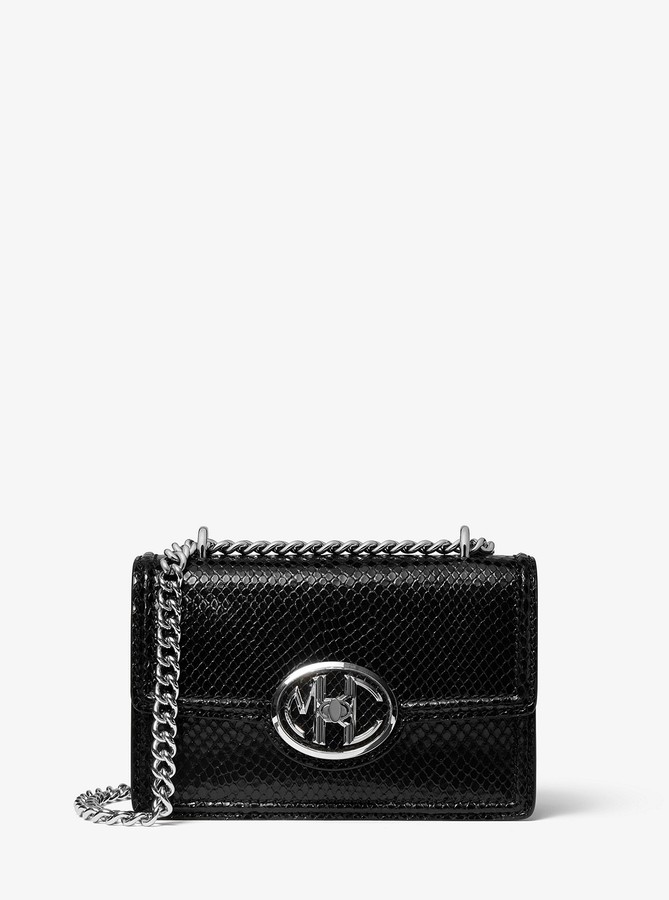 Michael Kors Collection Monogramme Mini Python Embossed Leather Chain ...