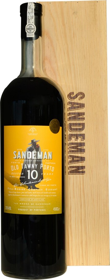 Sandeman 10 Yr Old Tawny Port Jeroboam 4500ml Wooden Gift Box, ABV 20% ...