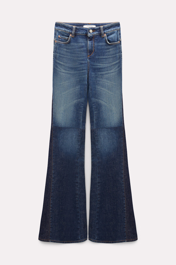 Dorothee Schumacher Flared jeans with patches - ShopStyle