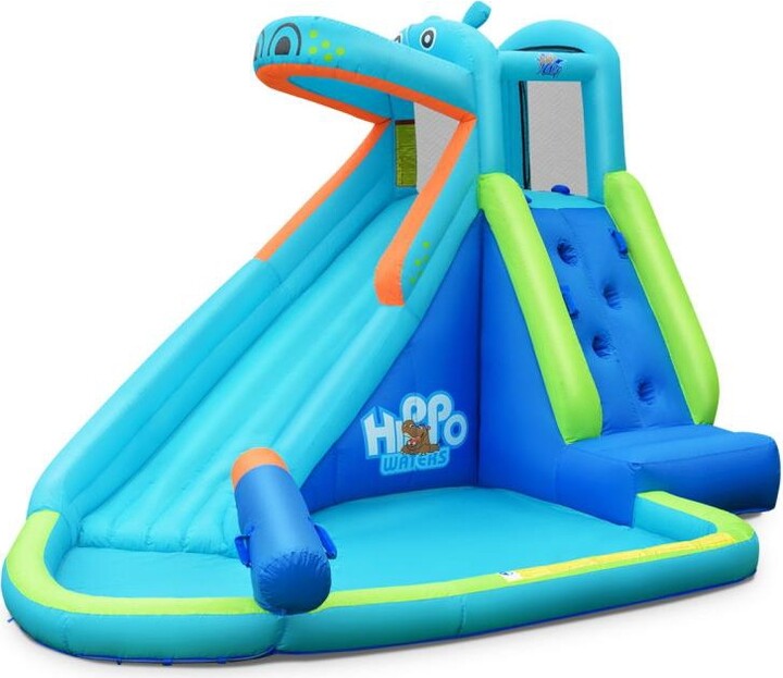 Slickblue Inflatable Water Pool with Splash and Slide Without Blower ...