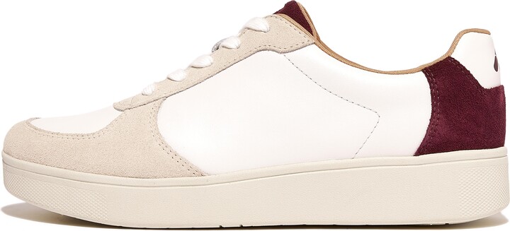 FitFlop Rally Leather/Suede Panel Sneakers - ShopStyle