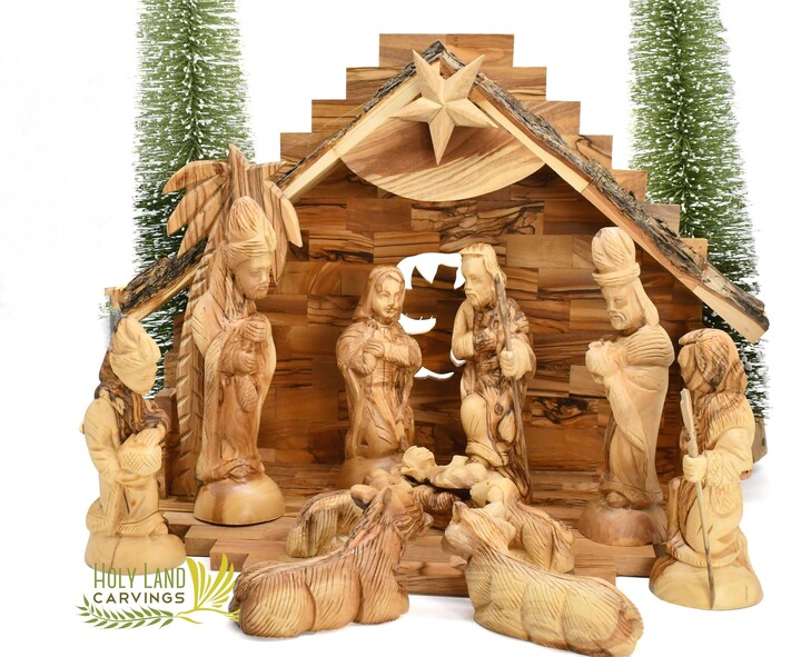 Etsy Large Wooden Nativity Set For Christmas Made Of Olive Wood in The ...