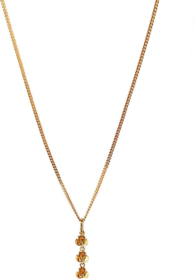 Hymness Studio Denmark - Belle Flower Pendant Panzer Chain Necklace ...