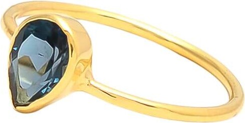 Somya London Women's Blue / Gold Nala Ring London Blue Topaz - ShopStyle