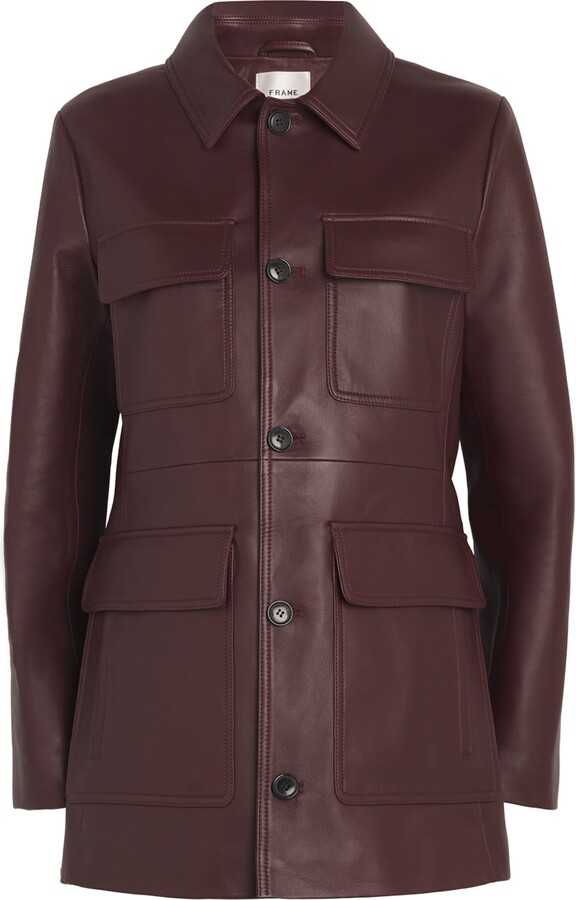 Frame Leather Safari Jacket - ShopStyle