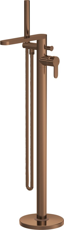 Balterley Round Freestanding Bath Shower Mixer Tap Kit Brushed Bronze ...