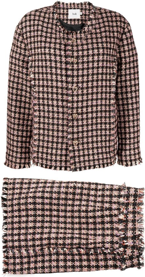 b+ab Frayed-Edge Tweed Jacket - ShopStyle