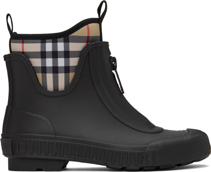Burberry Black Vintage Check Boots - ShopStyle