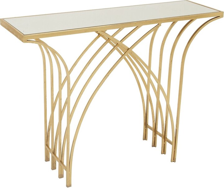 Peyton Lane Modern Gold Metal Console Table - ShopStyle