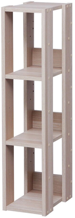 Iris 3-shelf Light Brown Slim Wood Storage Shelving Unit - ShopStyle ...