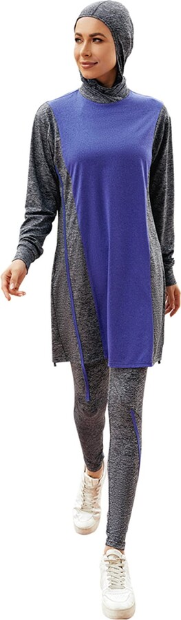 DSAoTeng Muslim Hijab Tracksuit 3 Piece Set Modest Islamic Dubai ...