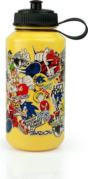 Just Funky Sonic The Hedgehog Sticker Bomb Large Plastic Water Bottle ...
